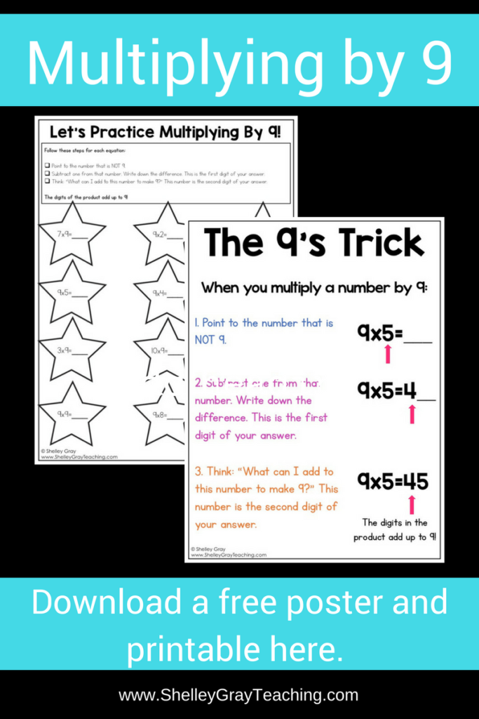 Free Poster For The 9 s Multiplication Facts Shelley Gray