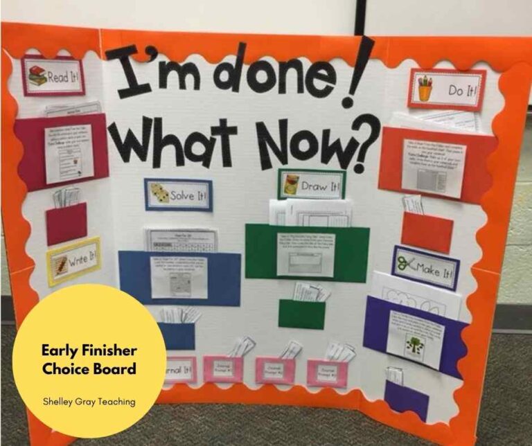 How to Create a Fun Choice Board for your Fast Finishers - Shelley Gray
