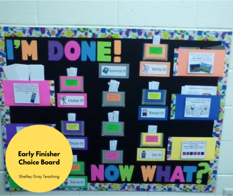 How to Create a Fun Choice Board for your Fast Finishers - Shelley Gray