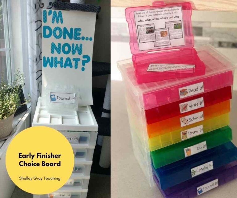 How to Create a Fun Choice Board for your Fast Finishers - Shelley Gray