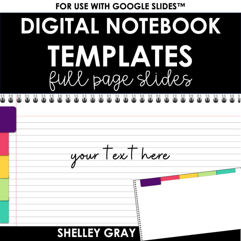 Digital Notebook Templates for Use With Google Slides™: Personal and ...